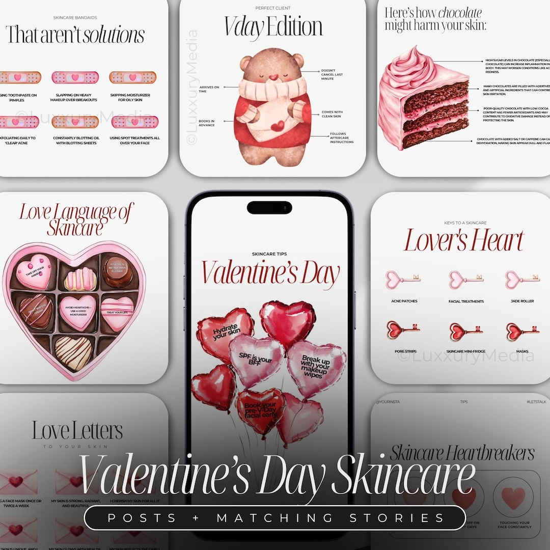 Skincare Valentine's Day Instagram Templates | Valentines Day ...