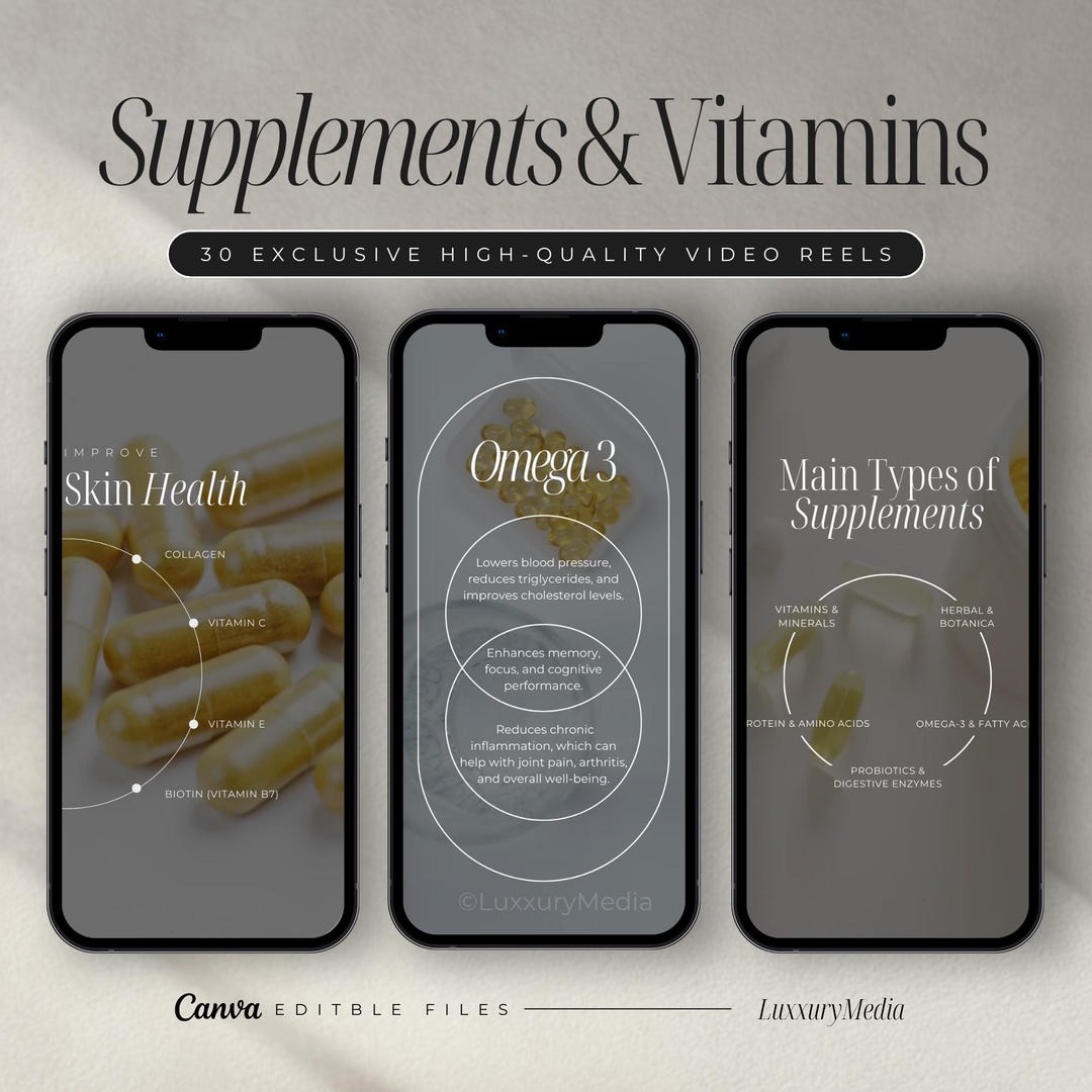 Vitamins Instagram Reels | Supplements Posts | Nutrition Social Media ...