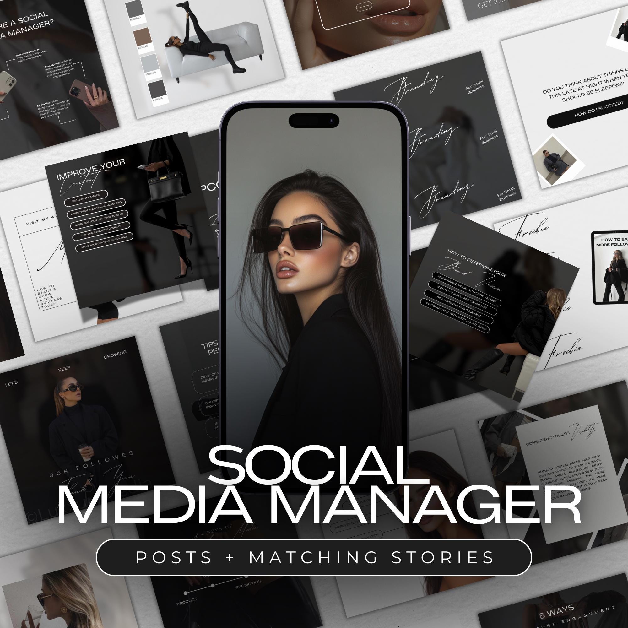 Social Media Manager Instagram Templates Digital Marketing Social Media ...