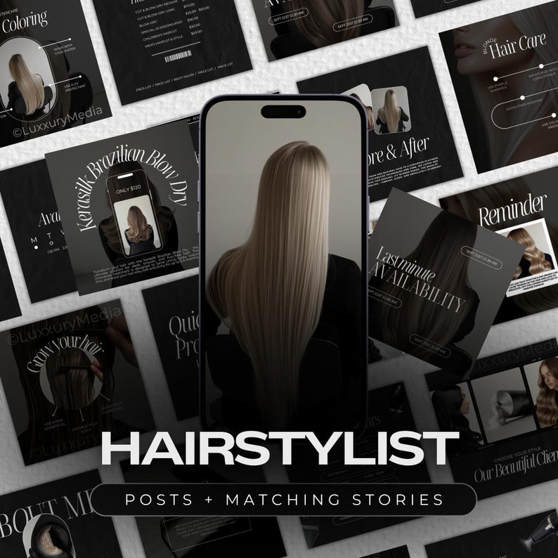 Hairstylist Instagram Templates | Hair Instagram Posts | Hairdresser ...