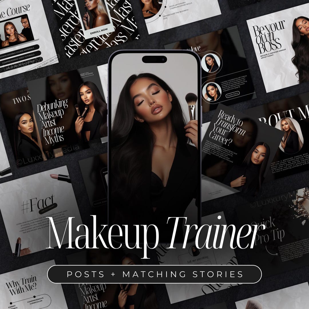 Makeup Artist Instagram Templates | Makeup Trainer Social Media Posts ...
