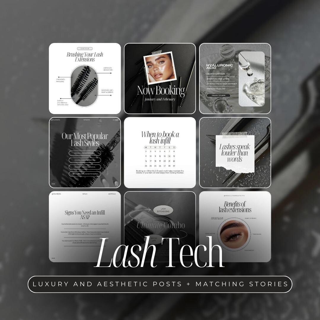 Lash Tech Instagram Template | Lash Extension Post Templates | Lash ...