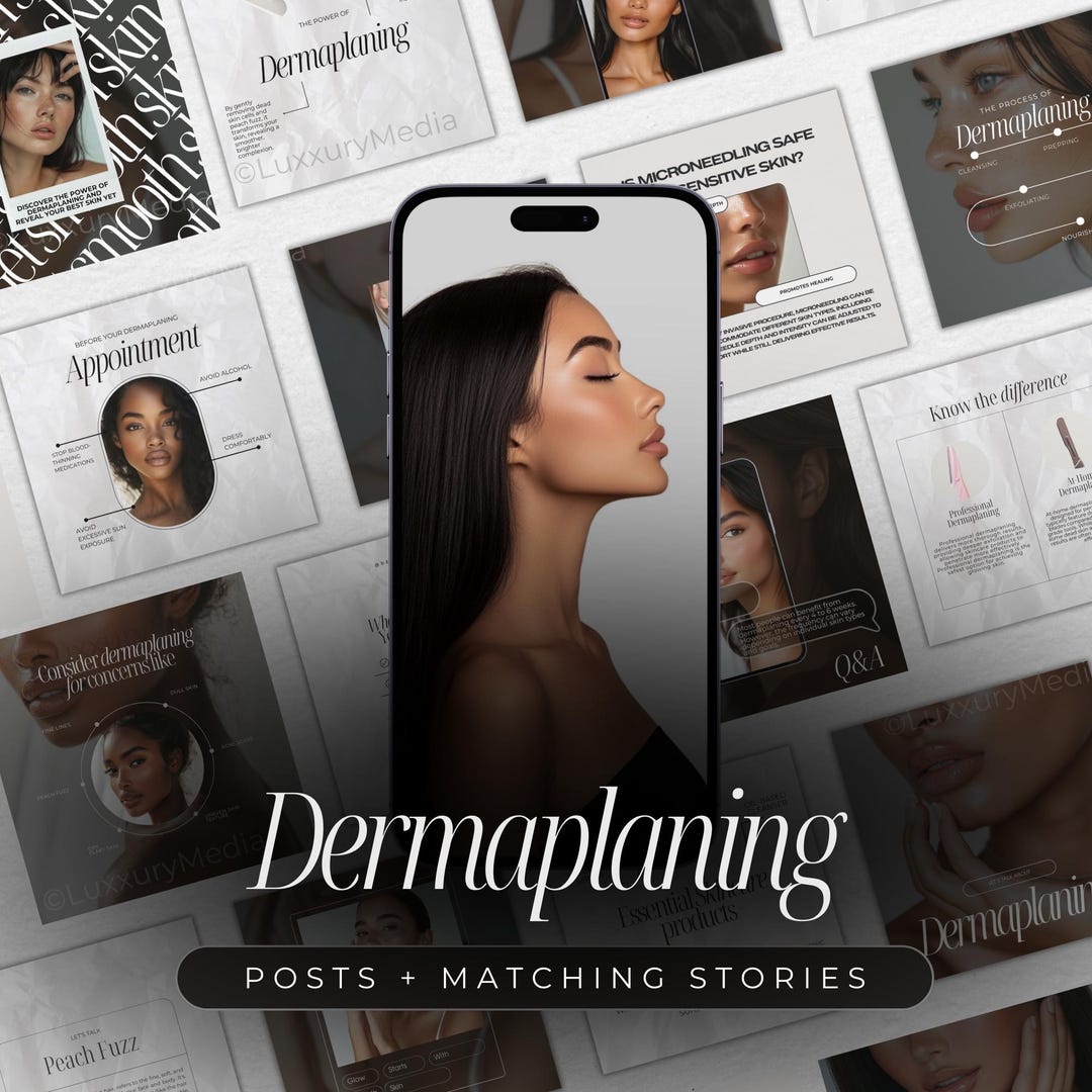 Dermaplaning Instagram Templates | Dermaplaning Social Media Posts ...