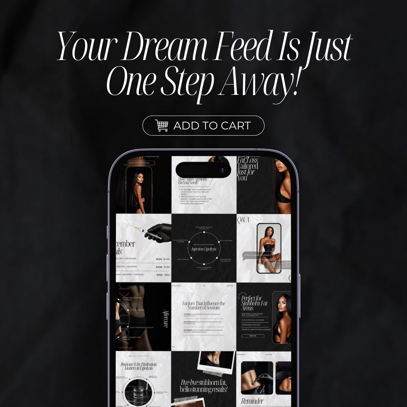 Injection Lipolysis Instagram Templates, Fat Dissolving Injections Post ...