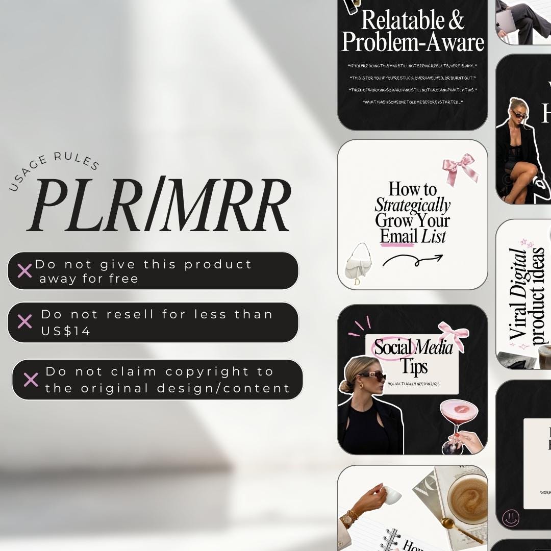 Trendy Instagram Carousel Template | Aesthetic Carousel Posts | Viral Carousel Template PLR ...