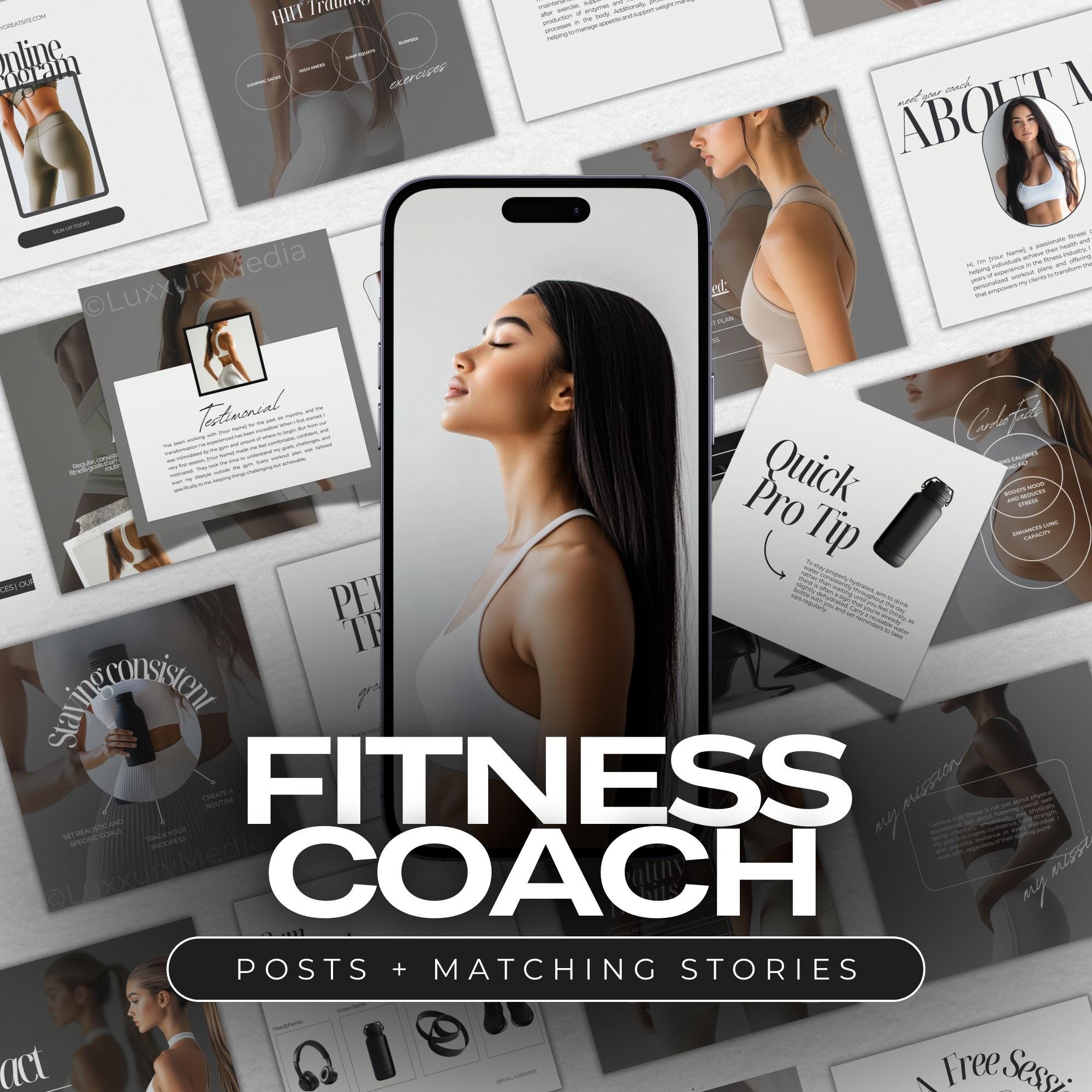 Fitness Coach Instagram Templates | Personal Trainer Social Media Posts ...