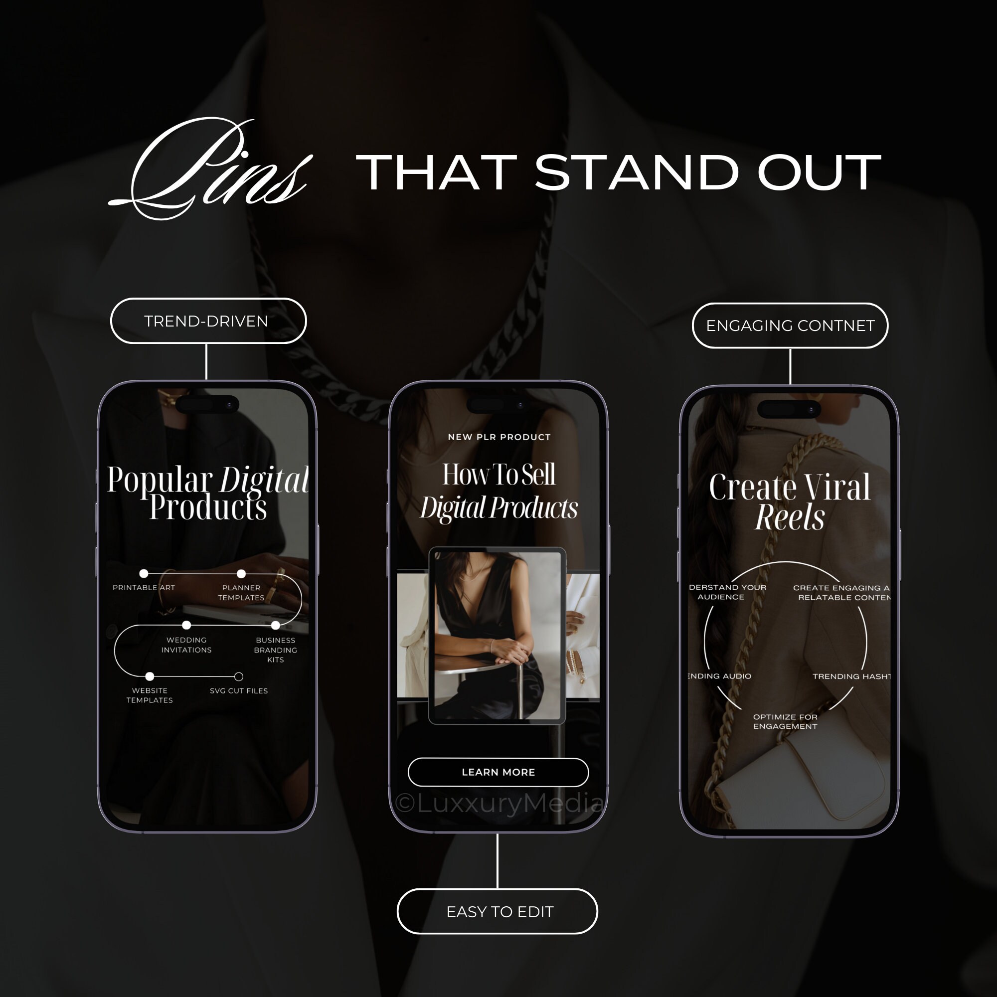 Faceless Pinterest Pins Templates | Faceless Templates Pinterest | PLR ...