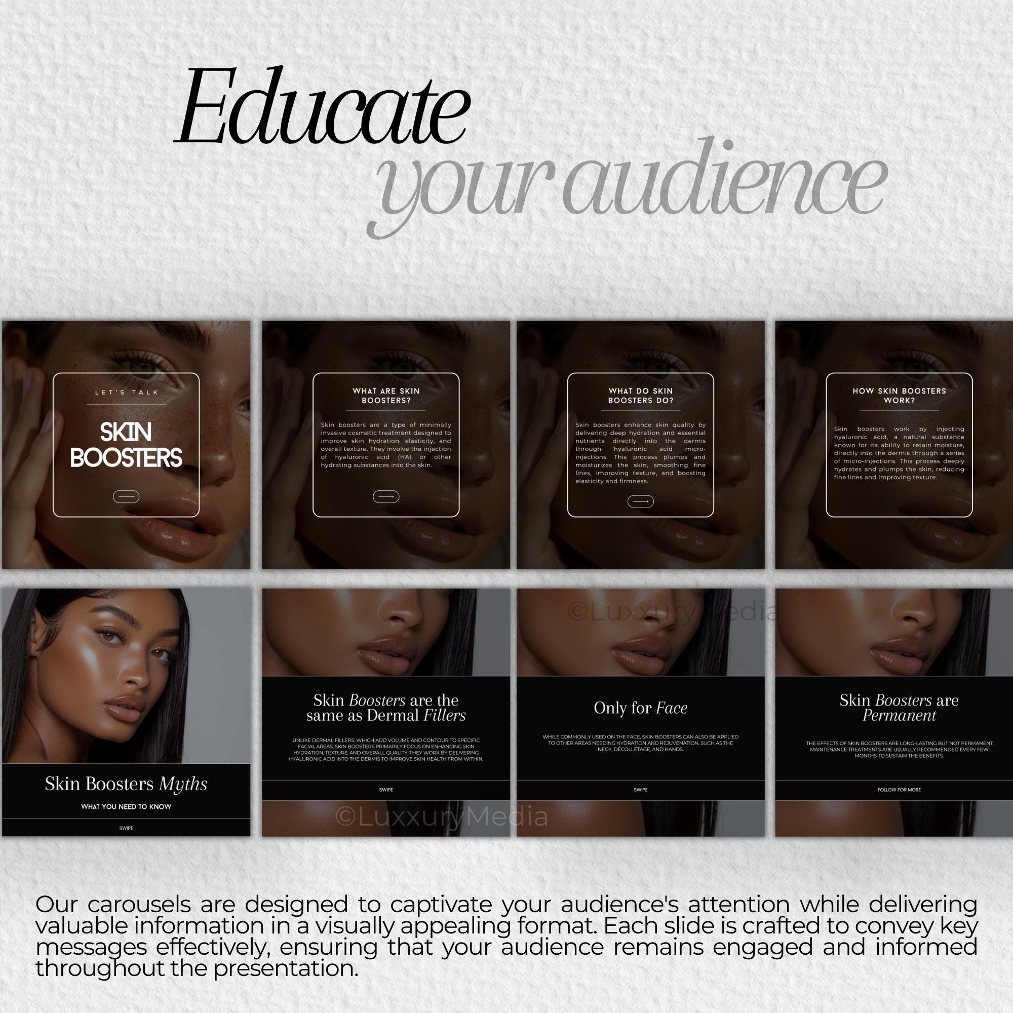 Skin Boosters Instagram Templates | Medspa Social Media Templates ...