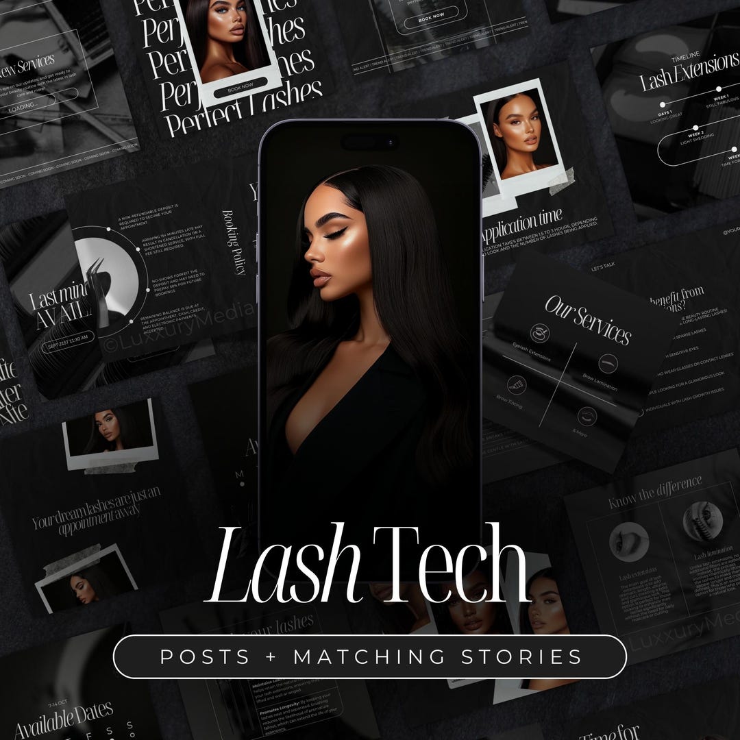 Lash Tech Instagram Templates | Lash Artist Social Media Posts | Lash ...