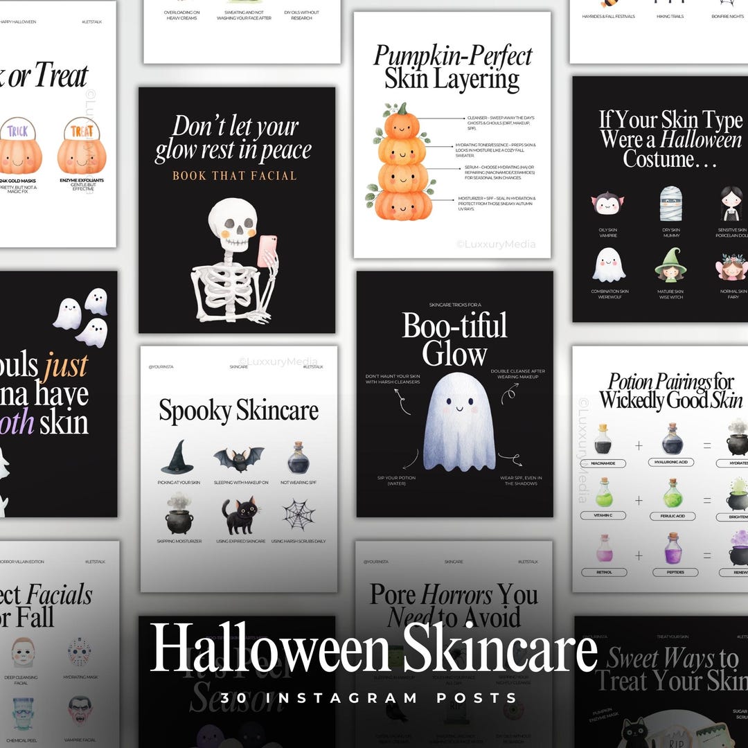 Halloween Skincare Instagram Post Templates | Aesthetic Halloween ...