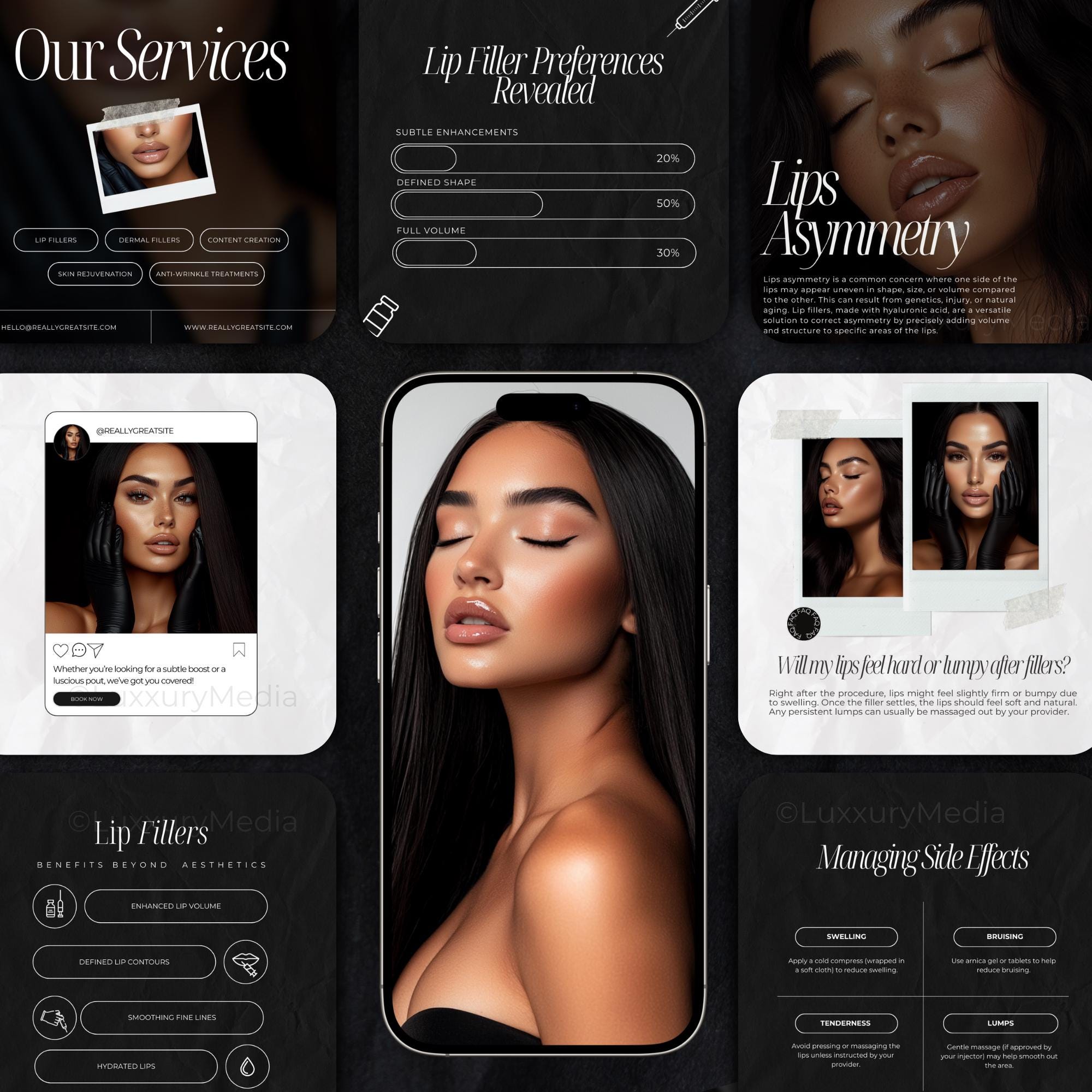 Lip Filler Templates | Nurse Injector Social Media Posts | Aesthetic ...
