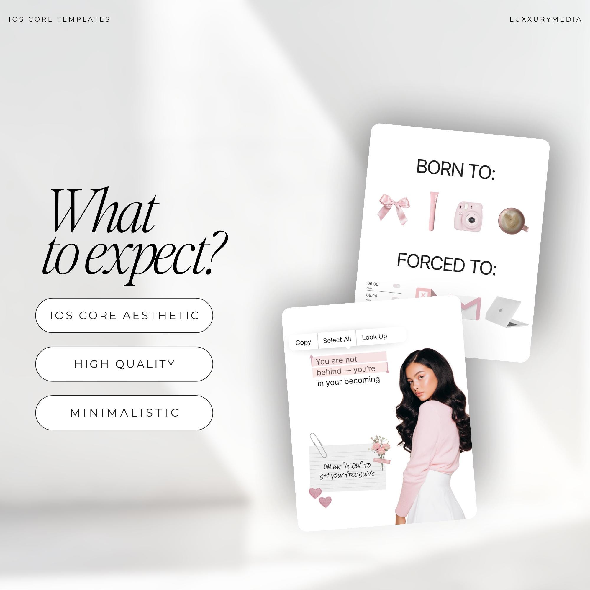 Ios Core Instagram Templates | Aesthetic Social Media Templates ...