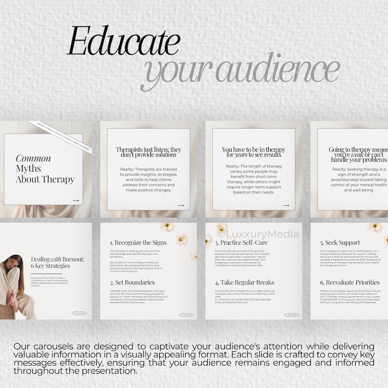 Therapist Instagram Templates Therapist Social Media Posts Counseling ...