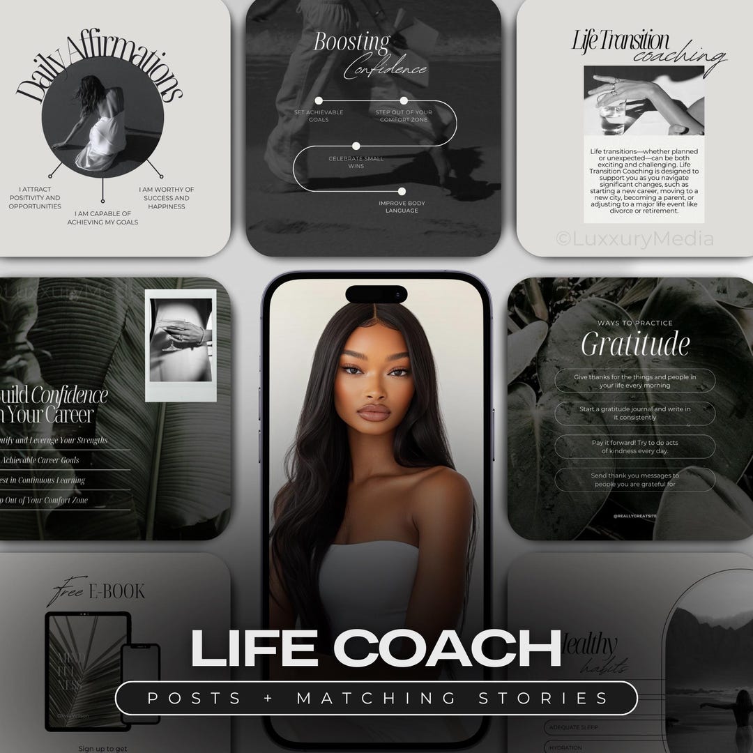 Life Coach Instagram Templates | Health Coach Social Media Templates ...
