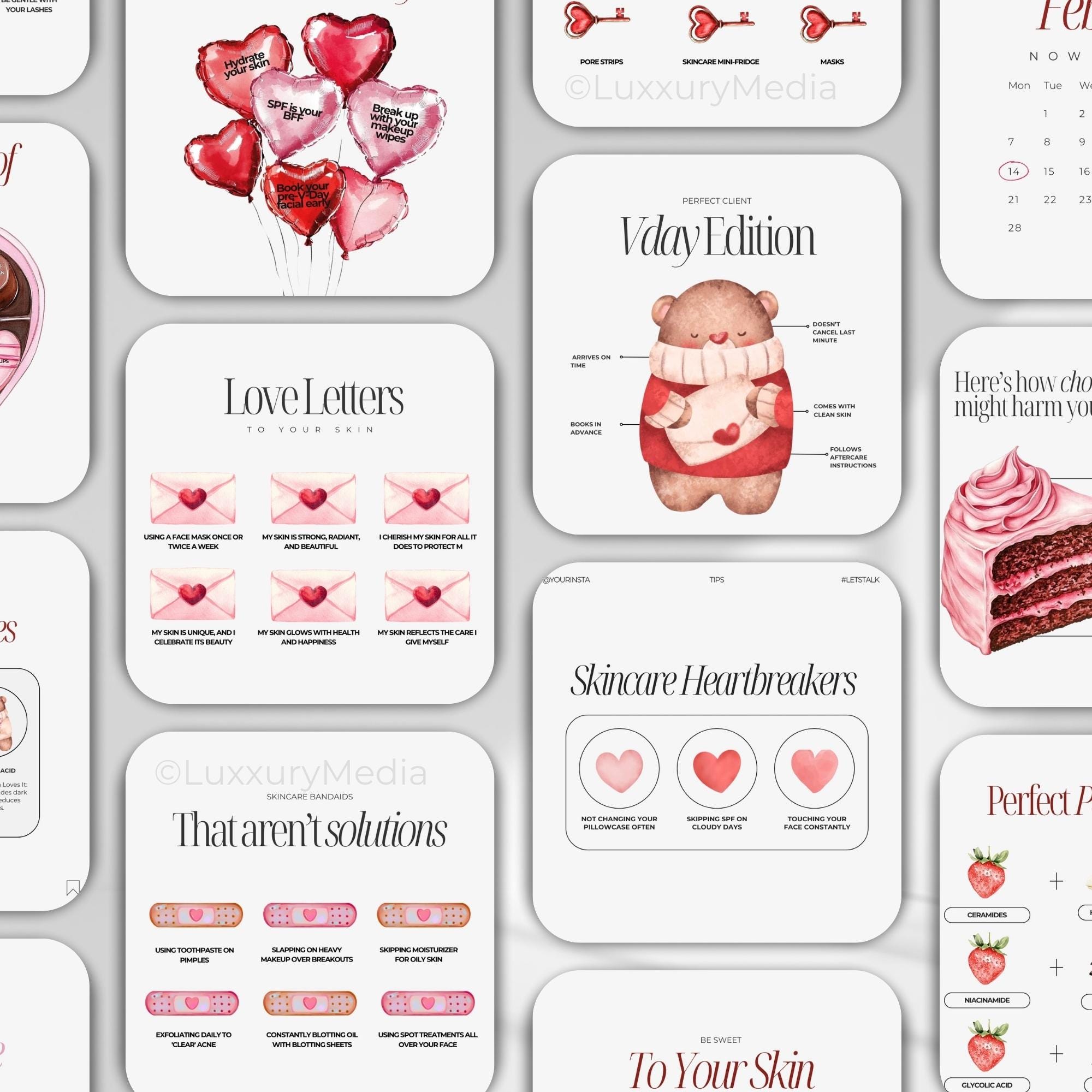 Skincare Valentine's Day Instagram Templates | Valentines Day ...