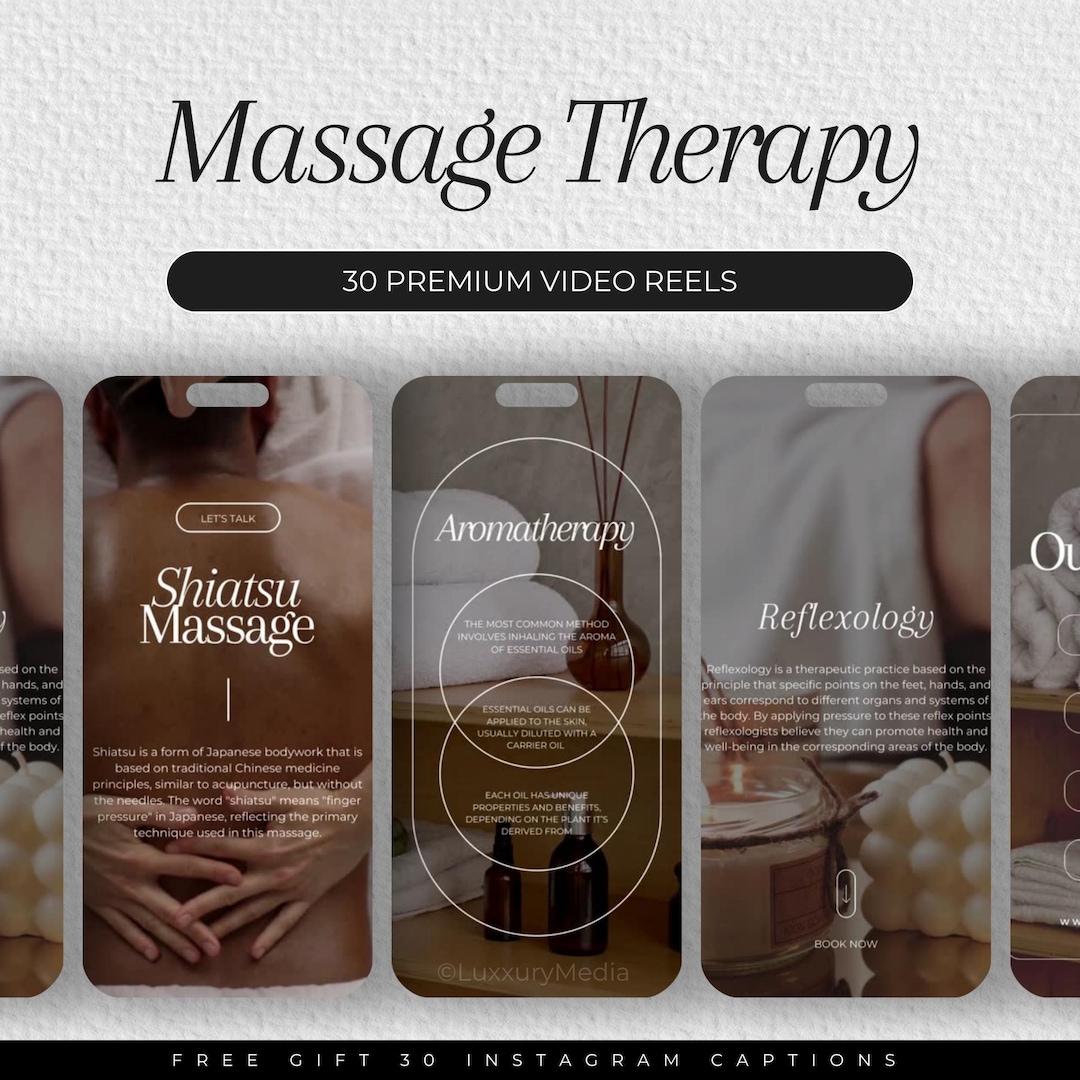 30 Massage Therapy Video Reels | Massage Therapist Social Media Posts ...