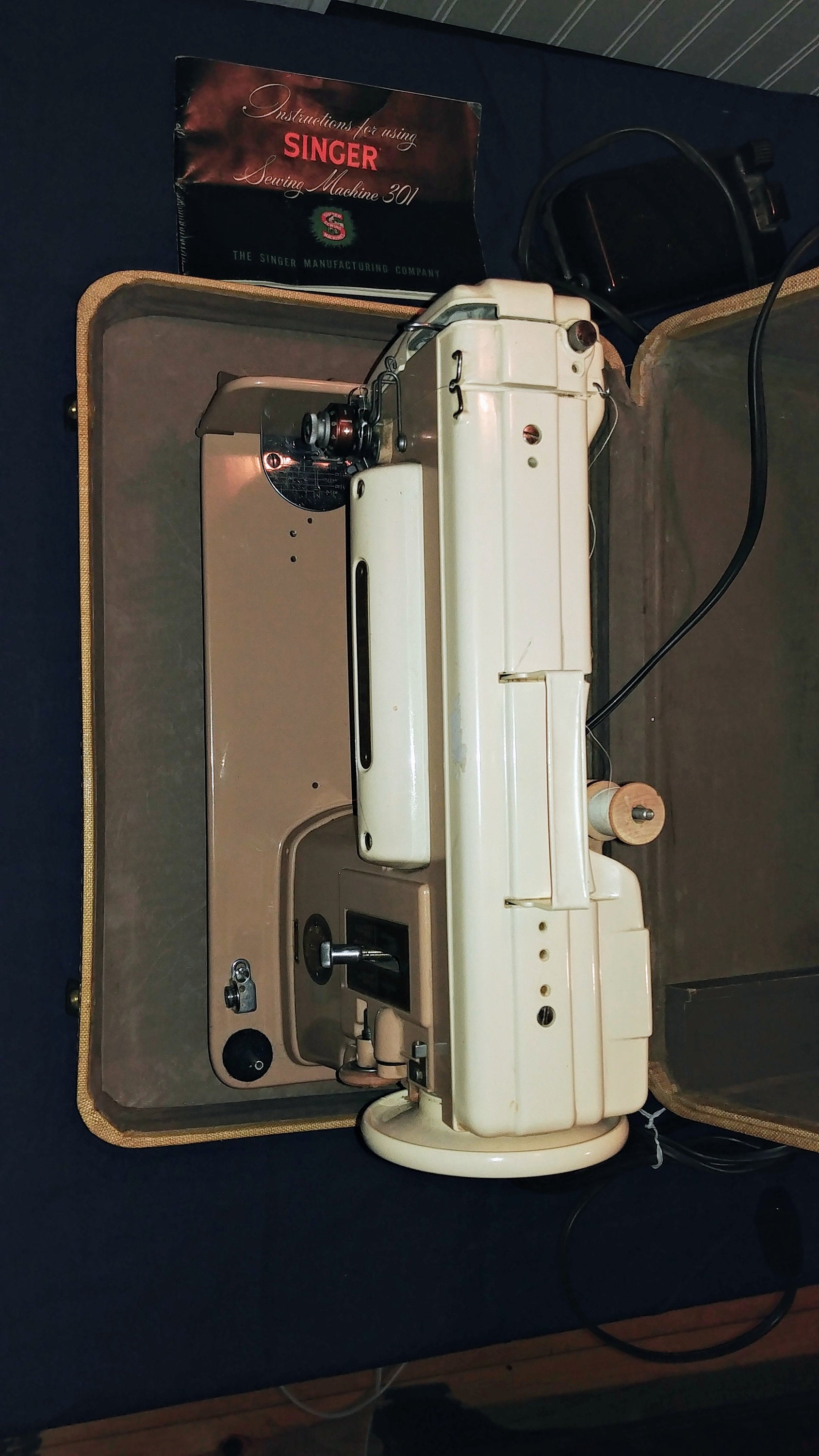 Singer 301A LBOW Portable Sewing Machine W/case 1956 - Etsy