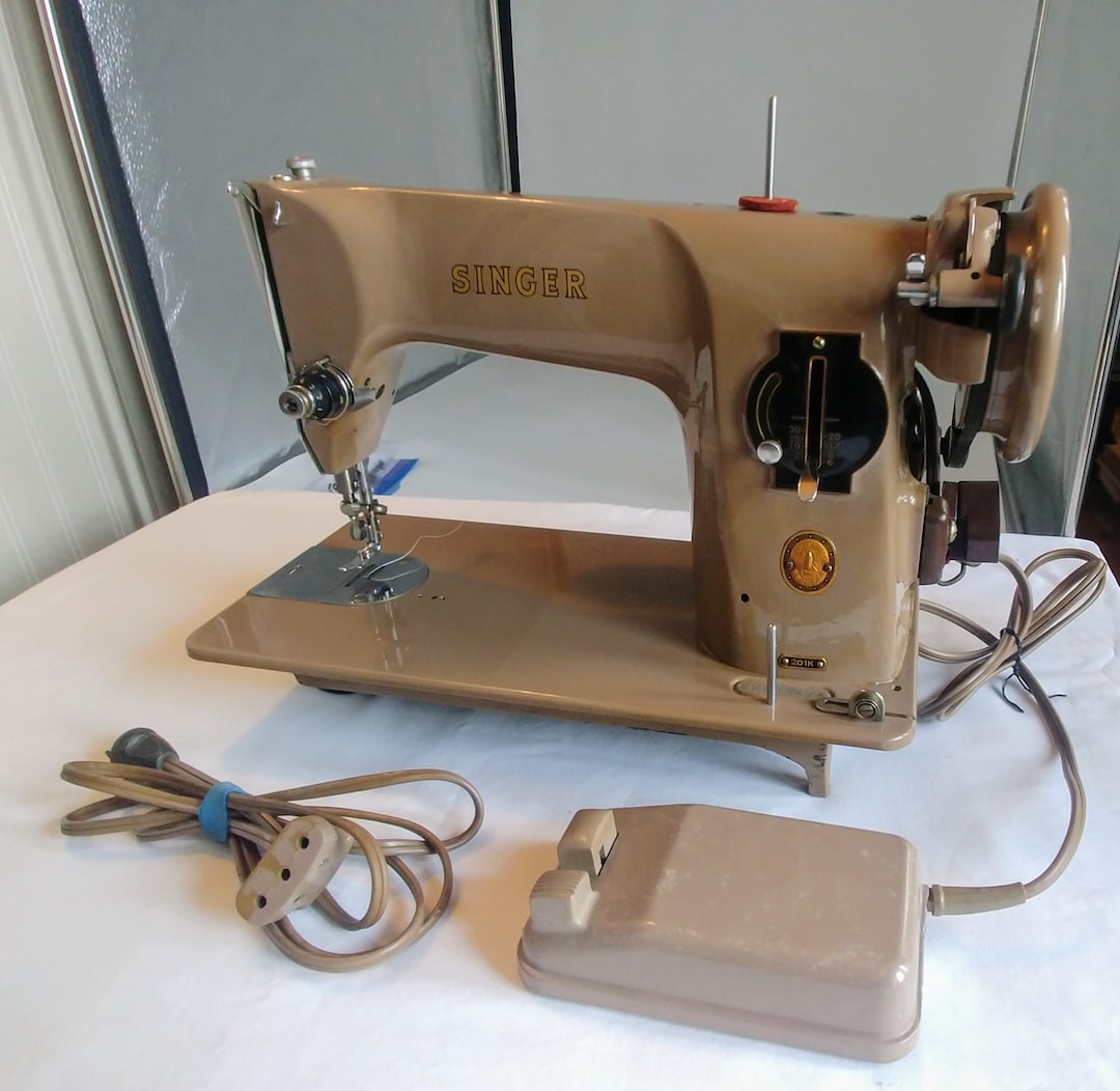 Singer 201K Vintage Aluminum Body Sewing Machine C 1955 Beige - Etsy