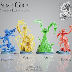 Slime Girls, Dnd, Fire Slime, Lightning Slime, Water Slime, Acid Slime ...