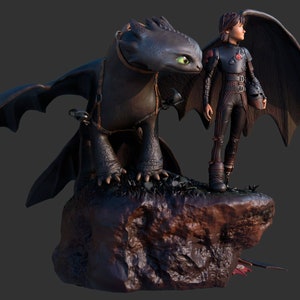 Toothless and Hiccup, Dragon, Fan Art, Unpainted, Sculpture, Garage Kit ...