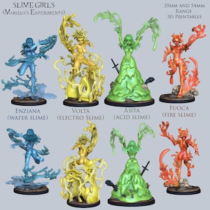 Slime Girls, Dnd, Fire Slime, Lightning Slime, Water Slime, Acid Slime ...