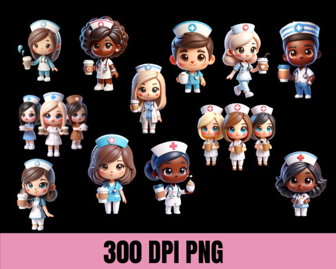 Nurse Coffee Png Bundle , 12 Cute Nurse Clipart Images Coffee ...