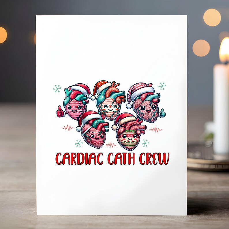 Christmas Cardiac Cath Crew PNG, Cute Holiday Anatomical Heart Gift for ...