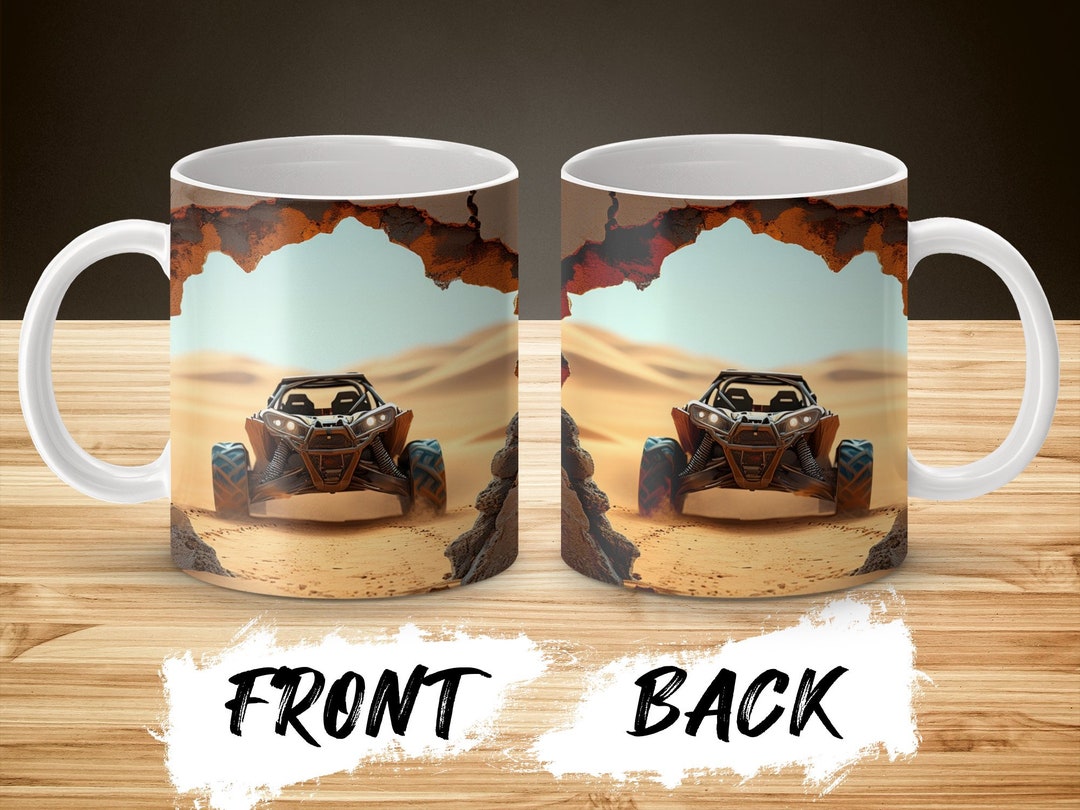 Off-roading Dune Buggy, Desert Racing Mug Design PNG, 3D Crack in the ...