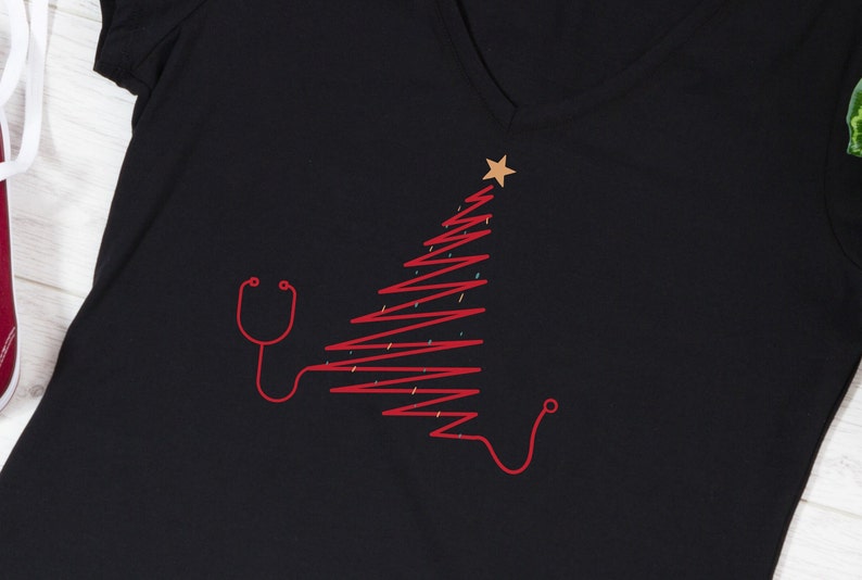Nurse Christmas Tree Stethoscope Svg Png, Christmas Nurse Sublimation ...