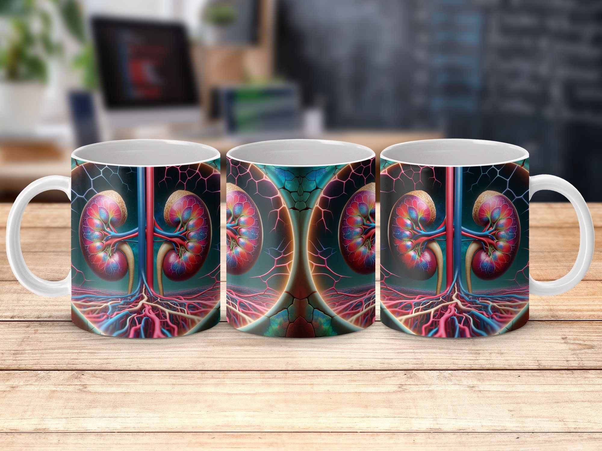 Kidney Anatomy Crack in the Wall Mug Wrap Design PNG for 11 Oz and 15 ...