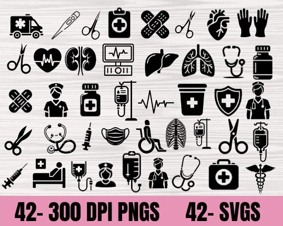 Medical Clipart PNG SVG Bundle, Nurse Doctor Healthcare Worker ...
