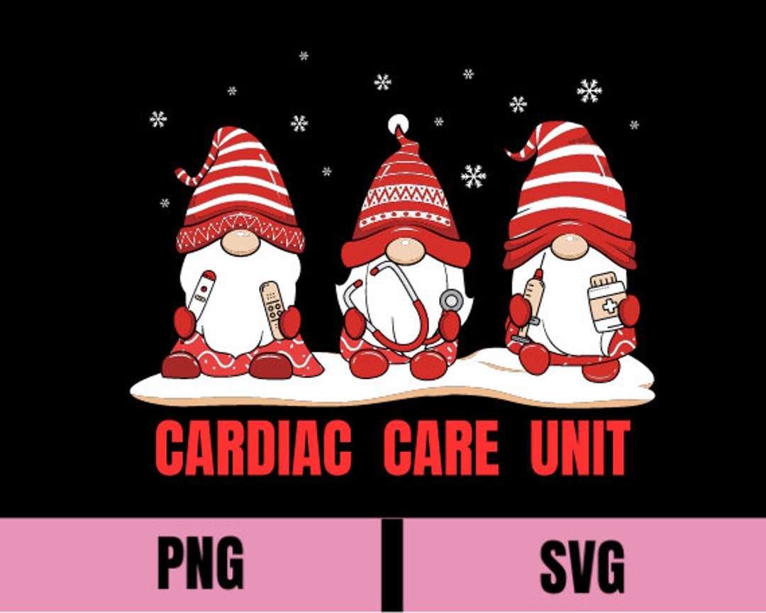 Christmas Gnome Cardiac Nurse SVG Png, Christmas Crew Digital Download ...