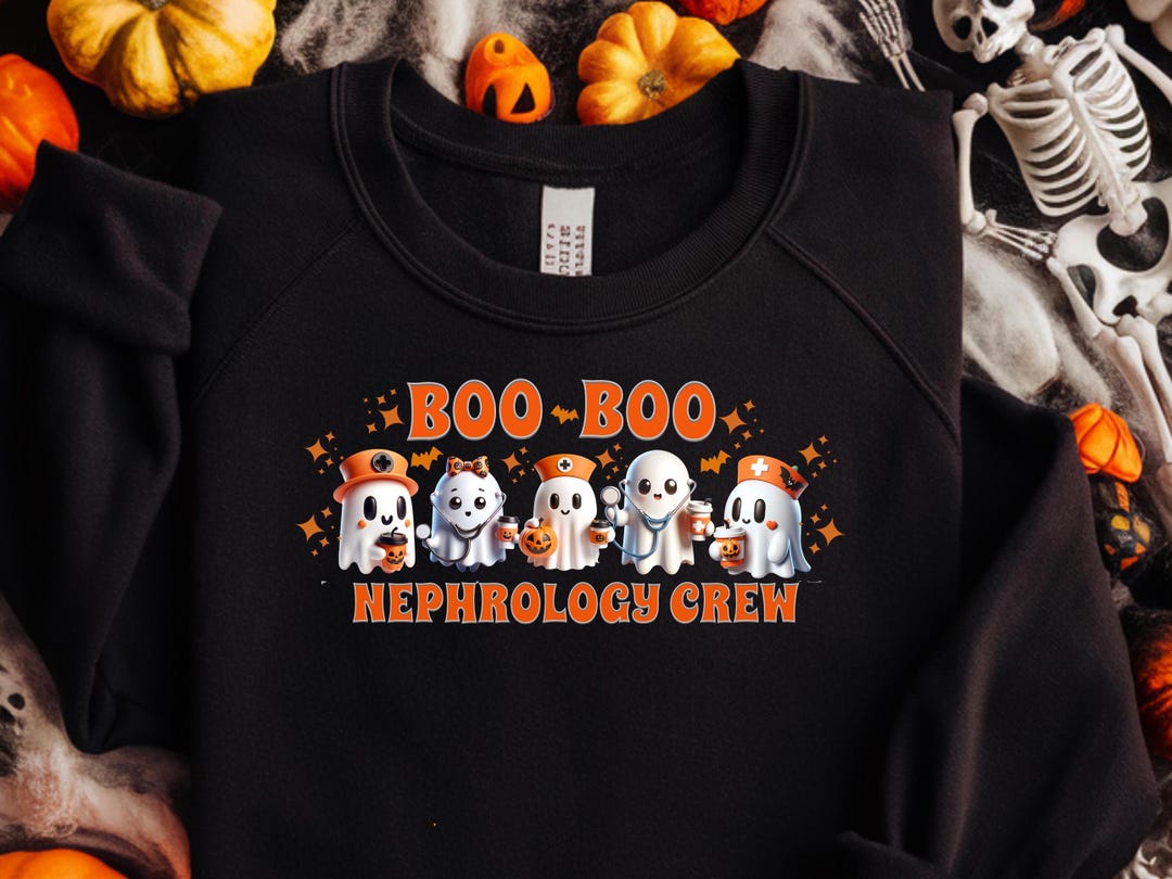 Cute Ghost Nephrology Nurse Crew Halloween Print, Dialysis Kidney ...