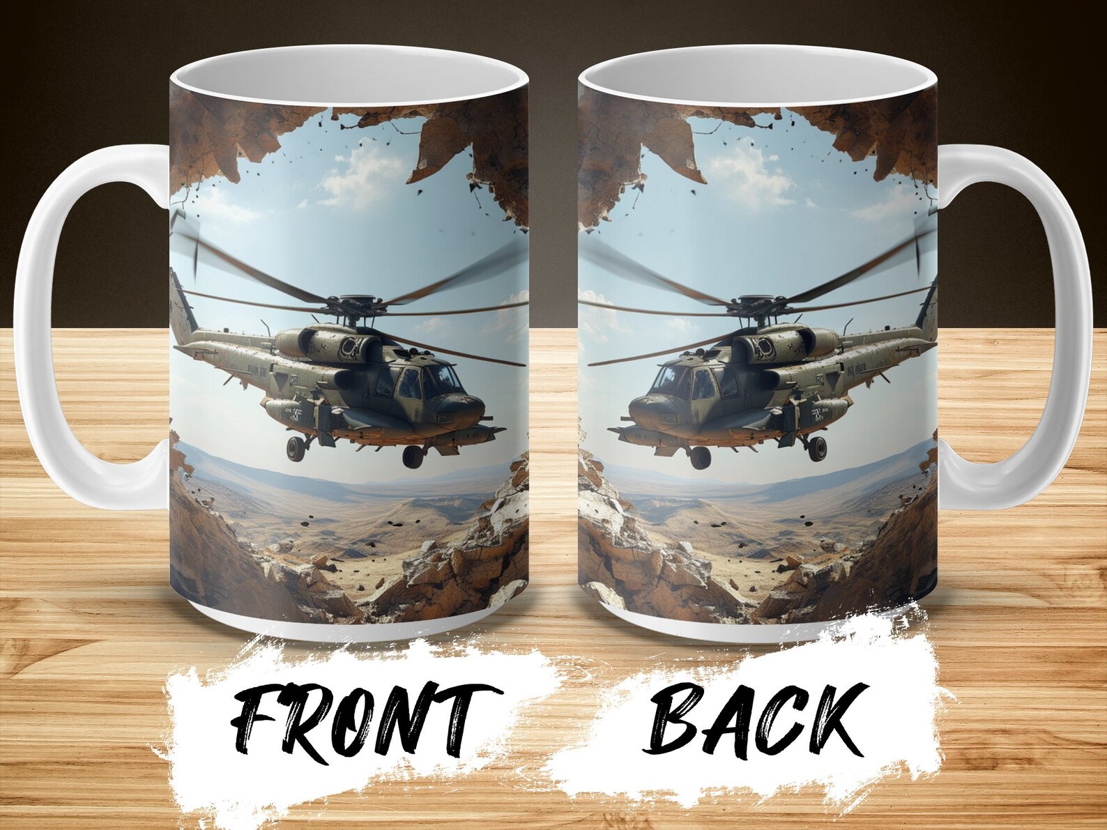 Military Helicopter 3D Mug Wrap Design PNG, Pilot 11 Oz and 15 Oz Mug ...