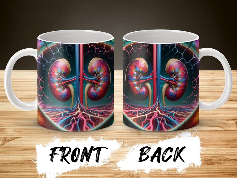 Kidney Anatomy Crack in the Wall Mug Wrap Design PNG for 11 Oz and 15 ...