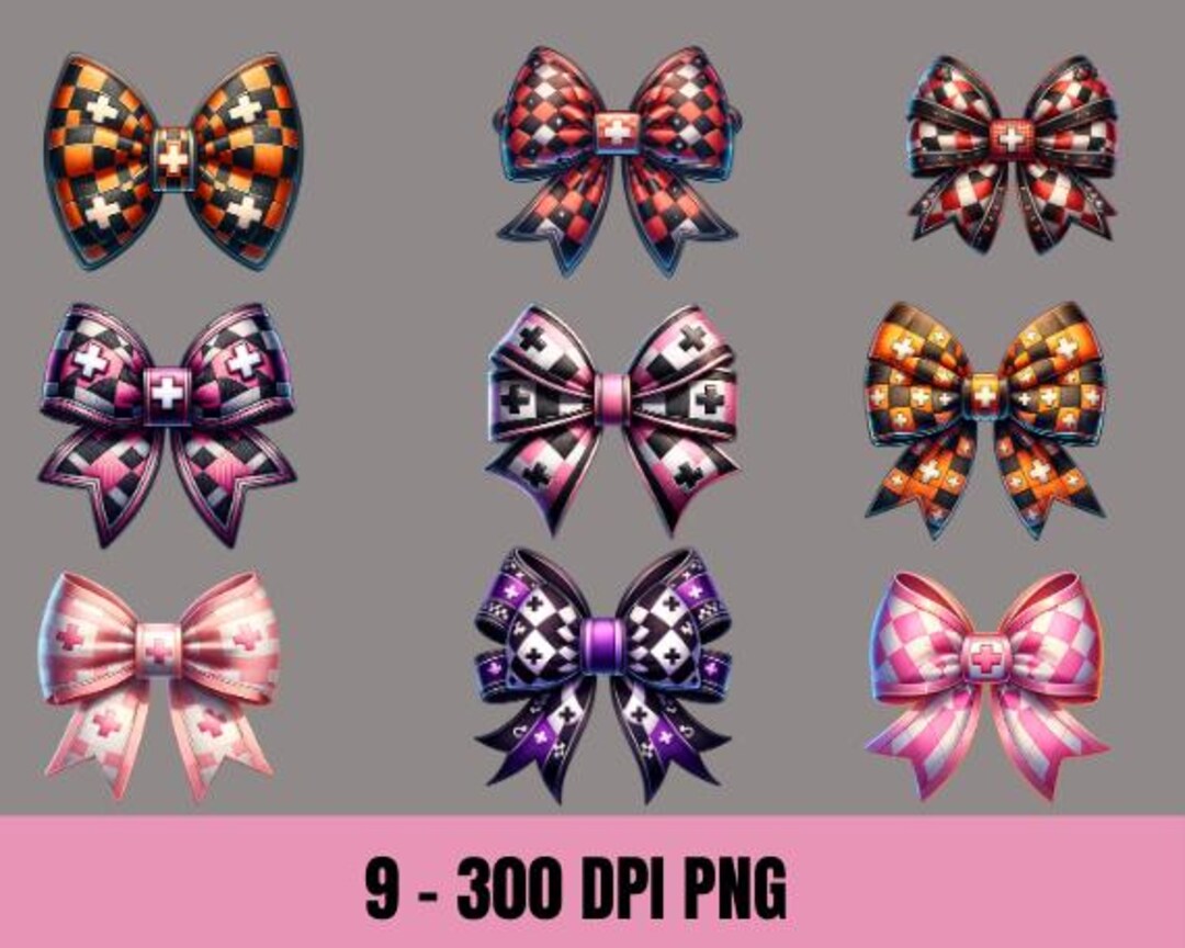 Coquette Nurse Bows 300 DPI PNG Clipart, Cute Nurse Bow Graphics ...