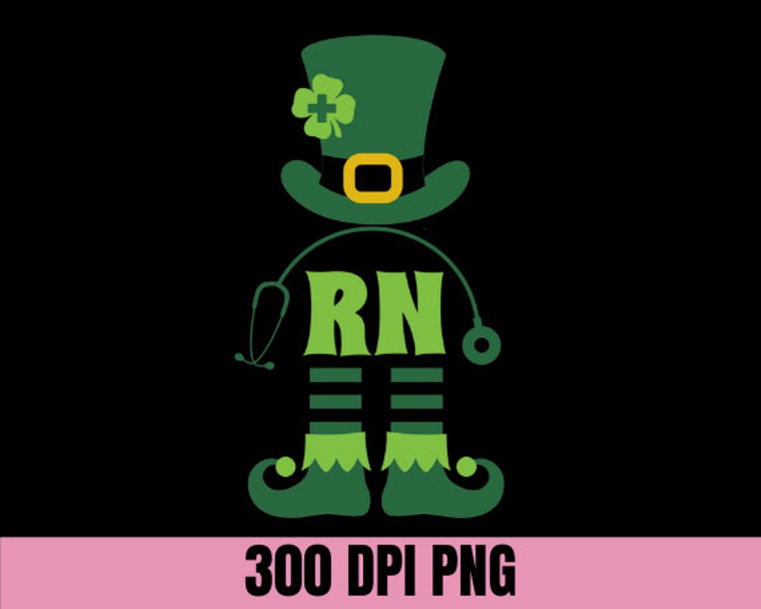 Nurse St. Patrick's Day PNG, Cute Leprechaun Digital Download Clipart ...