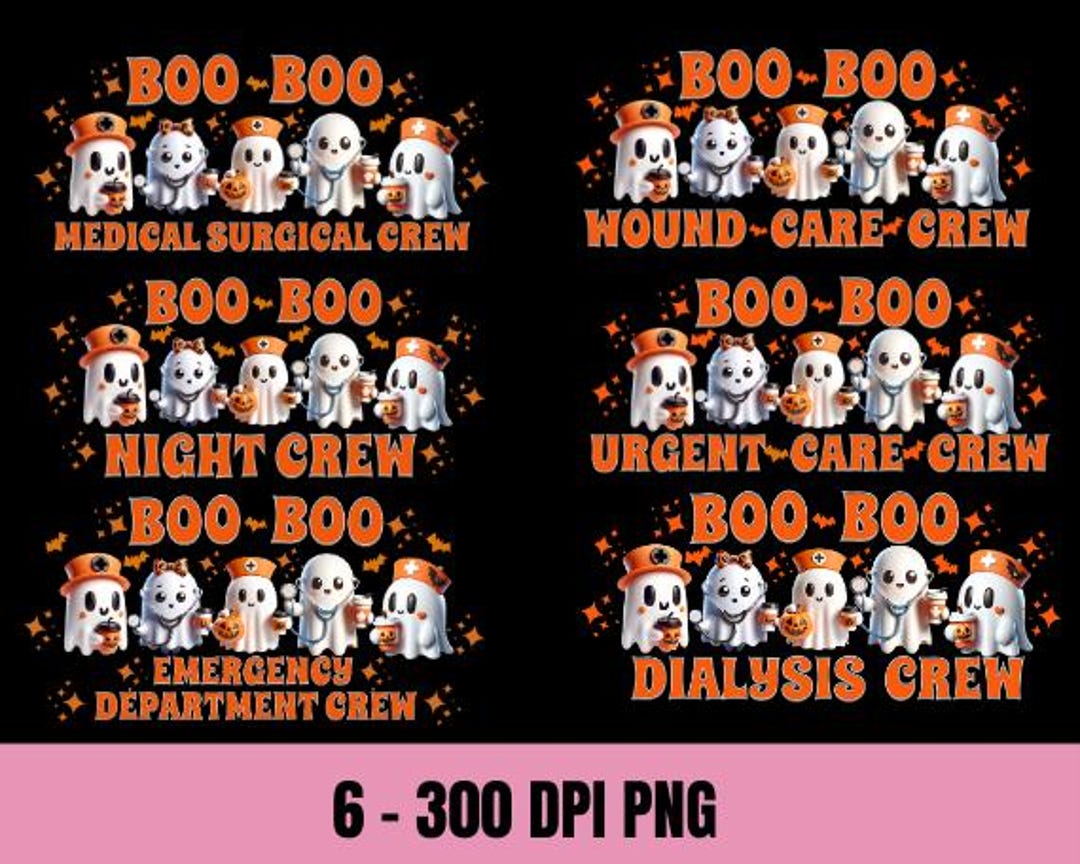 Halloween Nurse Ghost Crew Clipart Bundle PNG, Emergency Department ...