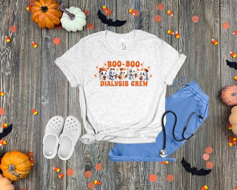 Halloween Dialysis Boo Boo Crew PNG, 3D Cute Halloween Ghost With ...