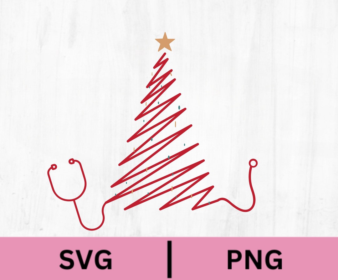 Nurse Christmas Tree Stethoscope Svg Png, Christmas Nurse Sublimation ...
