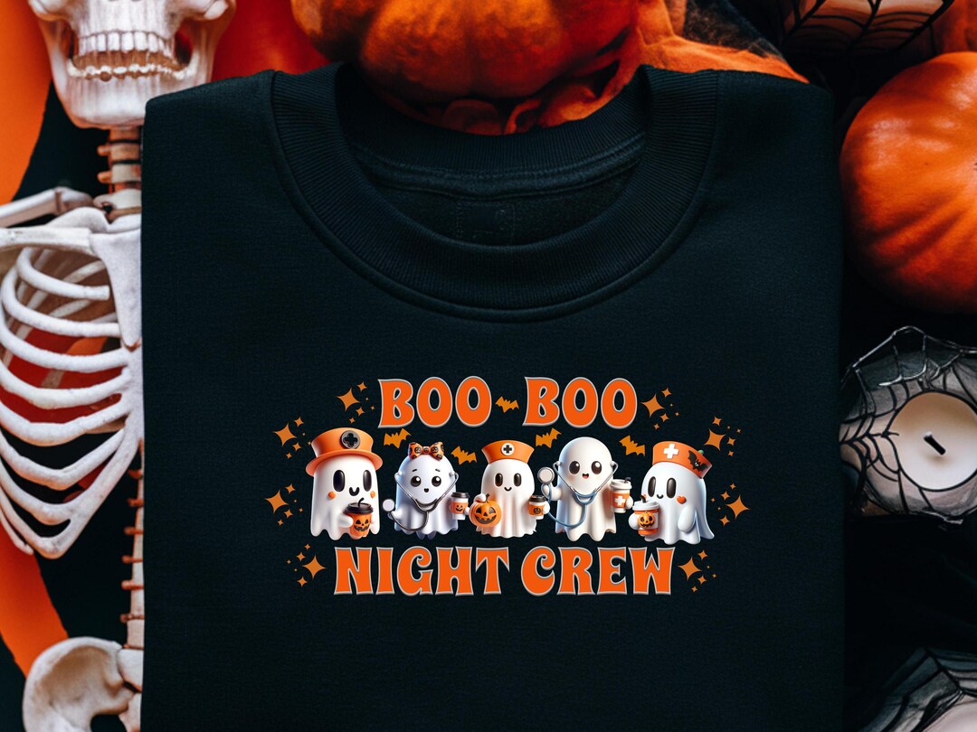 Halloween Cute Ghosts Night Crew Boo Boo Coffee Crew PNG, Fun ...