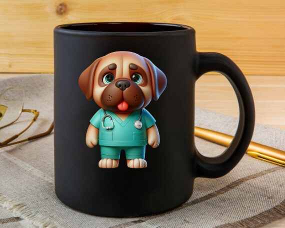 Dog Nurse in Scrubs Clipart Bundle, 20 Cute Dog Breeds in Scrubs ...