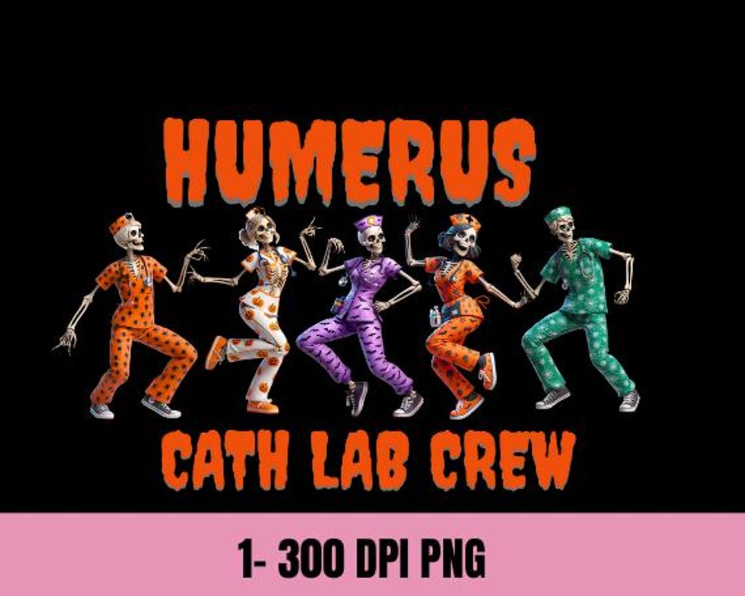 Halloween Cath Lab 3D Funny Skeleton Crew, Spooky Humerus Fall Cardiac ...
