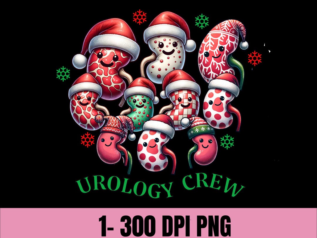 Christmas Urology Crew Kidney Png, Cute Festive Dialysis Nurse Tech ...