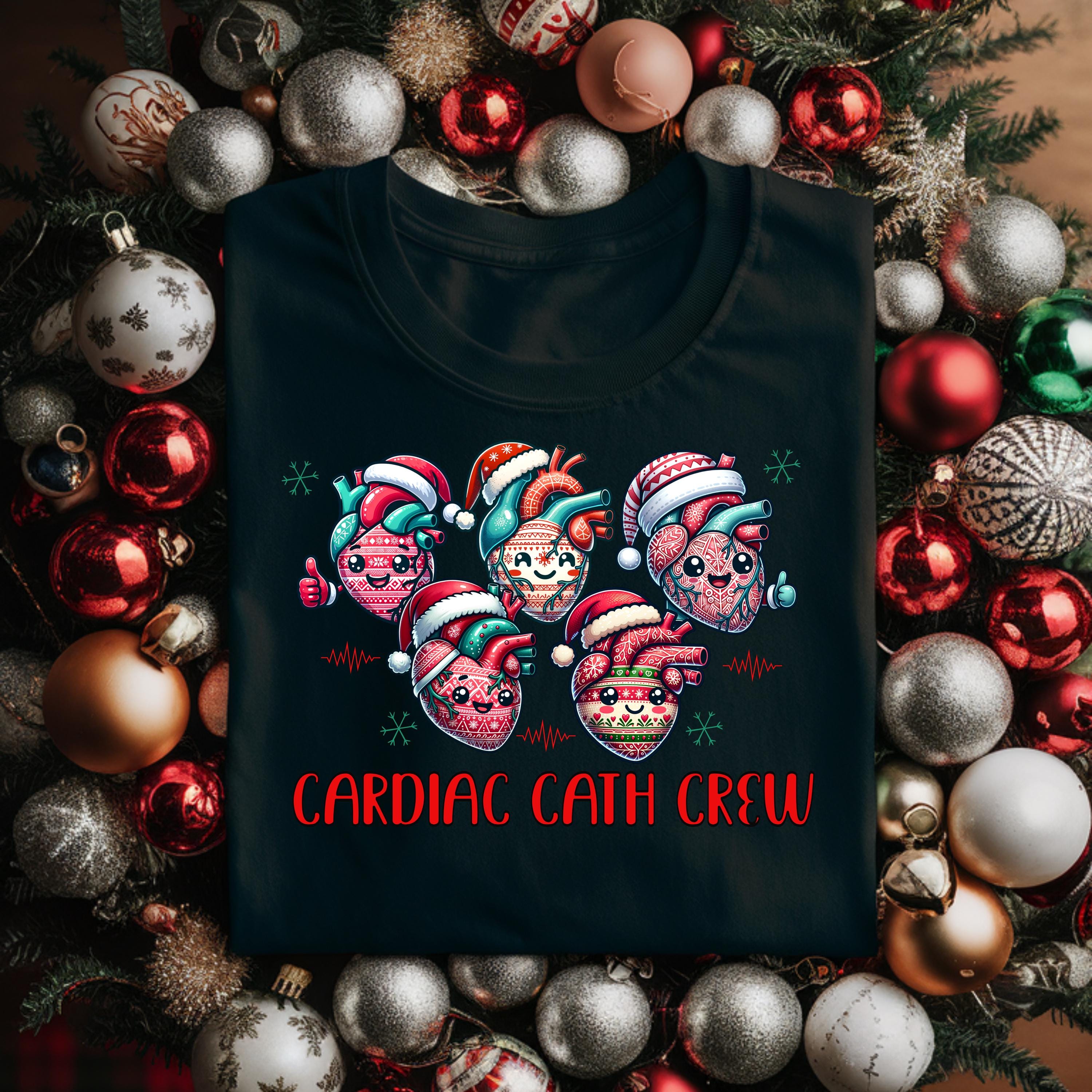 Christmas Cardiac Cath Crew PNG, Cute Holiday Anatomical Heart Gift for ...