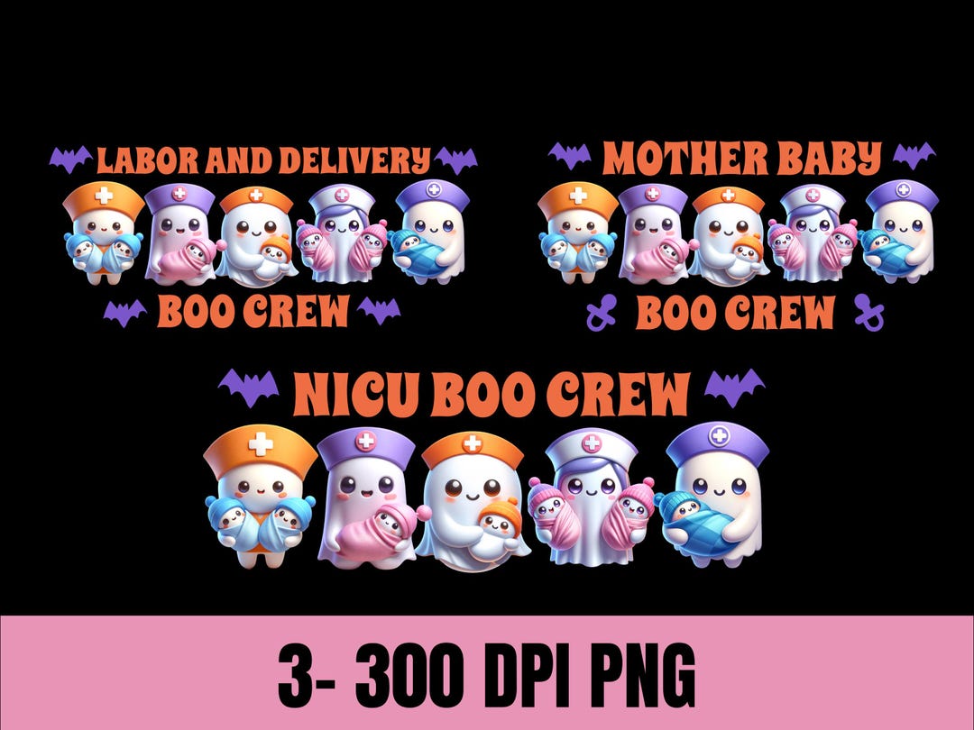 Halloween Labor and Delivery Boo Crew Mother Baby NICU 3D Cute Ghost ...