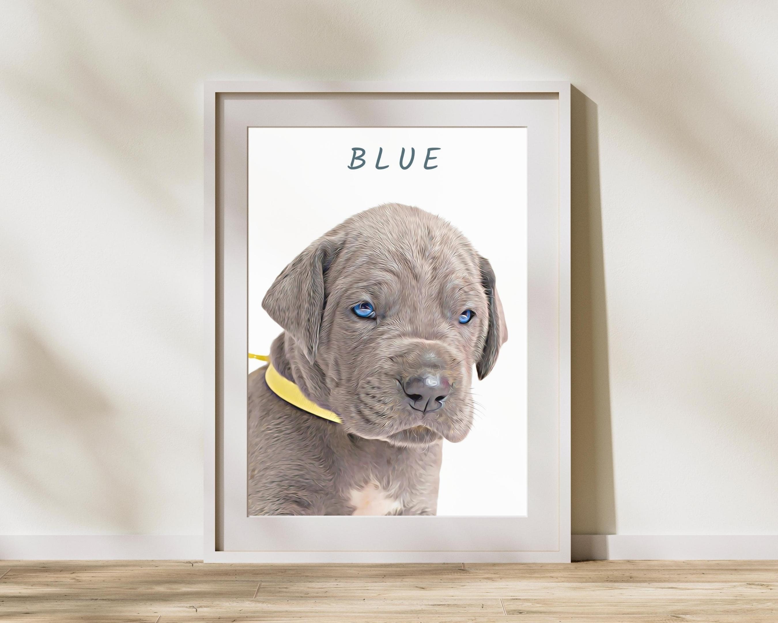 Personalized Dog Portrait, Custom Pet Portrait Wall Art, Custom Dog ...