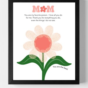 Mother's Day Fingerprint Printable, DIY Gift for Mom, Gift for Mom ...