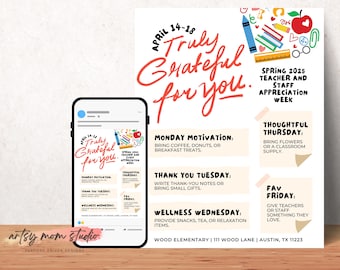 Peace Love Teach Teacher Appreciation Week Itinerary | Groovy School ...