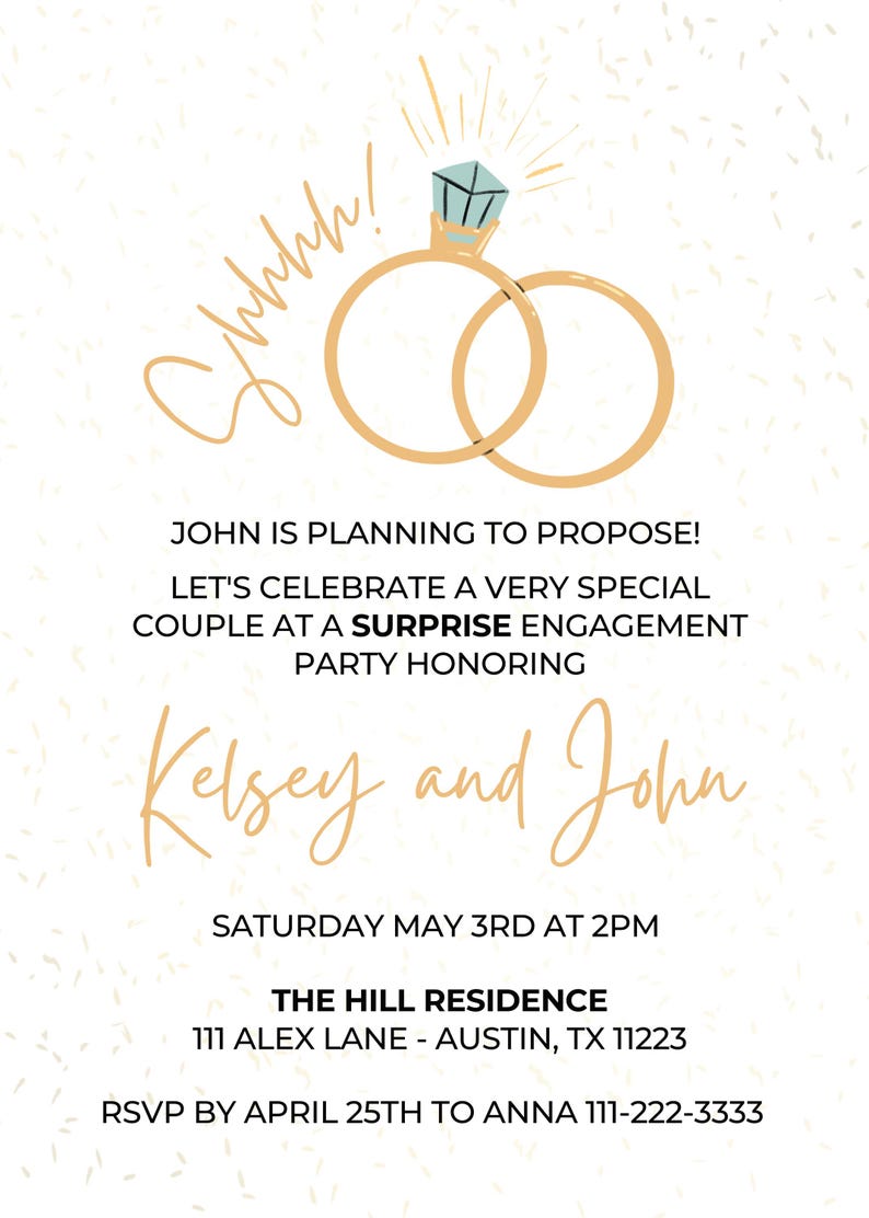 Surprise Engagement Party Invitation, Surprise Proposal Invite ...